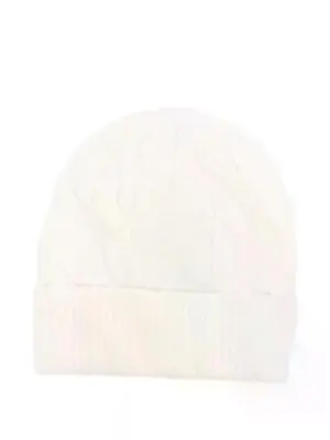 GRAN SASSO Cable-knit Beanie - White