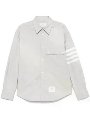 Thom Browne 4-bar Flannel Shirt - Grey