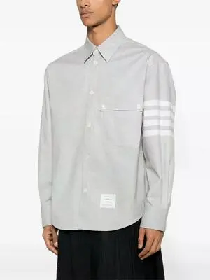 Thom Browne 4-bar Flannel Shirt - Grey