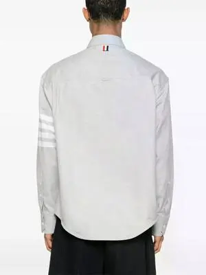 Thom Browne 4-bar Flannel Shirt - Grey