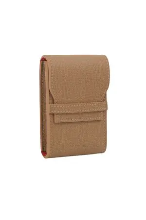 THROWING DOUBLES The Marrakesh Leather Playing Card Set In Beige - Beige & Red