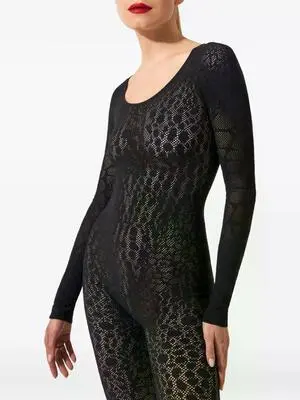 Wolford Python-pattern Long-sleeve Jumpsuit - Black