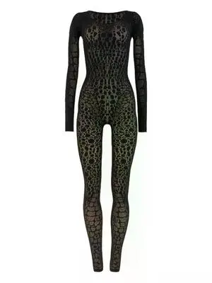 Wolford Python-pattern Long-sleeve Jumpsuit - Black