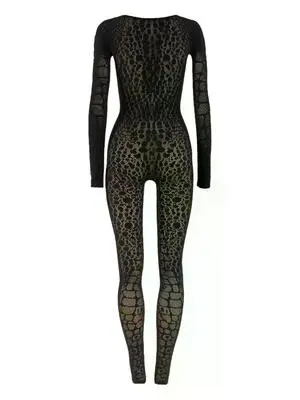 Wolford Python-pattern Long-sleeve Jumpsuit - Black