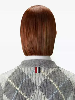Thom Browne Argyle-intarsia Merino-wool Cardigan - Grey