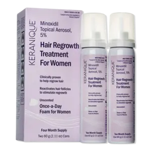 KERANIQUE Hair Regrowth Treatment 5% Minoxidil Foam 2 Pack - One-color