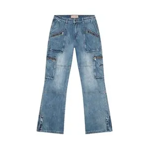GODSPEED Double Pocket Flared Cargo Denim