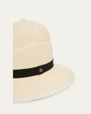 Valentino Garavani Vlogo Signature Large Brim Fedora Hat