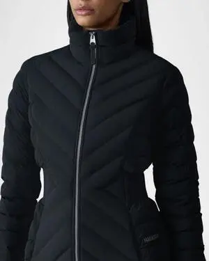 Mackage Lyris Quilted Down Coat With Shearling Trim - Black