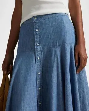 Polo Ralph Lauren Cotton Maxi Skirt - Chambray