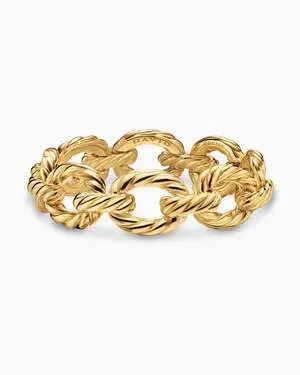 David Yurman Sculpted Cable Oval Link Bracelet - All 18k Yellow Gold