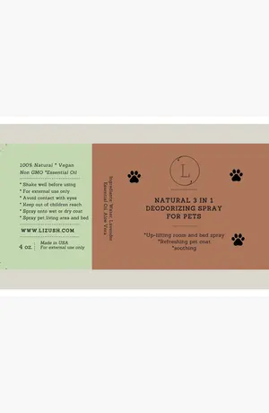 LIZUSH Natural Deodorizing Spray For Pets