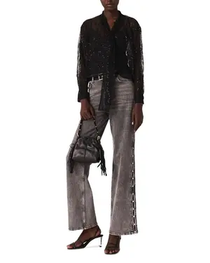 Maje Sequin Lace Blouse