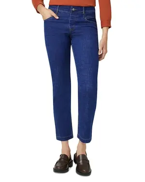 Hue Crosshatch Mid Rise Straight Jeans - Indigo