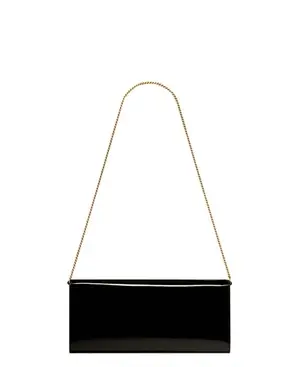 Saint Laurent Kate Clutch In Patent Leather - Black