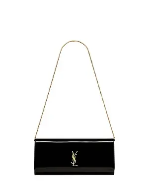 Saint Laurent Kate Clutch In Patent Leather - Black