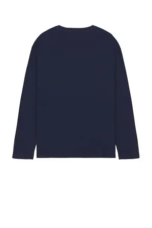 EVERY OTHER THURSDAY Long Sleeve Drape Tee In Blue - Navy