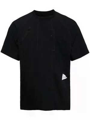 AND WANDER Contrast-stitching Panelled T-shirt