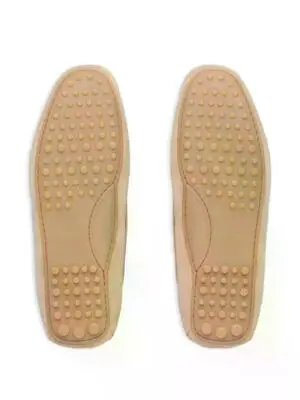 Car Shoe Bow-detailing Suede Loafers - Brown