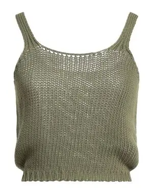 VICOLO Knitted Crop Top Green