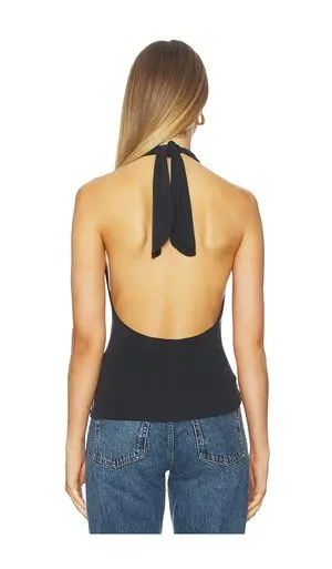 PEACHY DEN Amelia Halter Top - Graphite