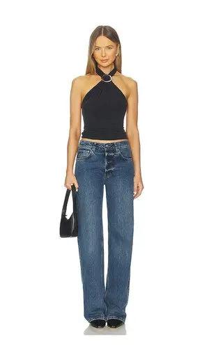 PEACHY DEN Amelia Halter Top - Graphite