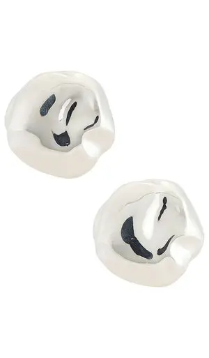 Ettika Molten Spheres Large Stud Earrings - Silver