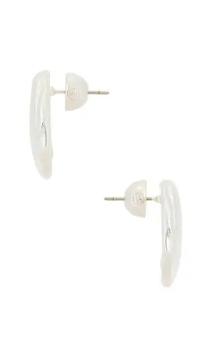 Ettika Molten Spheres Large Stud Earrings - Silver