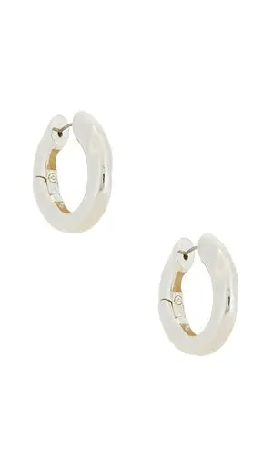 Ettika Liquid Luxe Medium Hoop Earrings - Silver