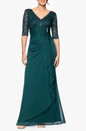 Sequined Lace Bodice Dresses