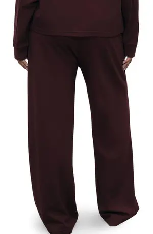 Mango Elastic Waist Trousers - Burgundy
