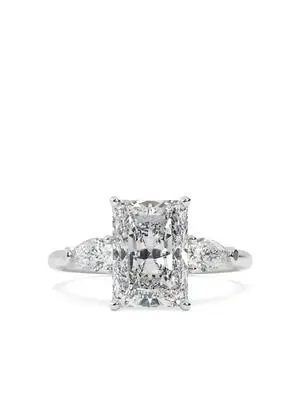 TILLA 14k White Gold Diamond Wedding Band Ring - Silver