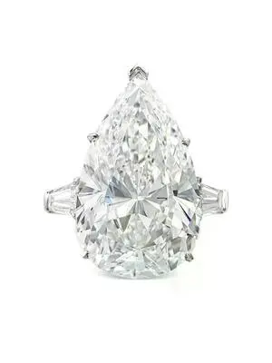 TILLA 14k White Gold Pear Diamond Ring - Silver