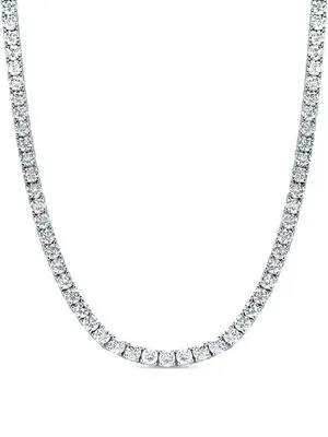 TILLA 14k White Gold Diamond Tennis Necklace - Silver