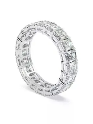 TILLA 14k White Gold Emerald And Diamond Ring