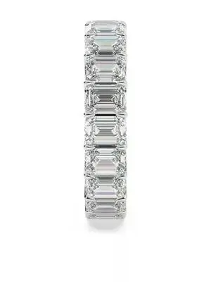 TILLA 14k White Gold Emerald And Diamond Ring