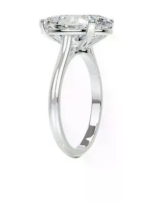 TILLA 14k White Gold Oval Diamond Solitaire Ring - Silver