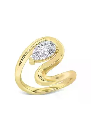 TILLA 14k Yellow Diamond Twisted Ring - Gold