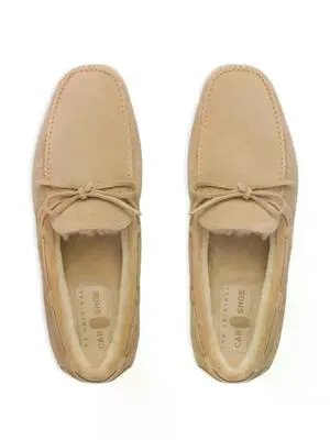 Car Shoe Bow-detailing Suede Loafers - Brown