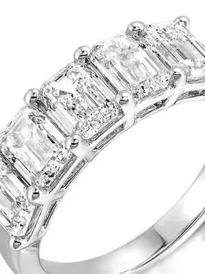 TILLA 14k White Gold Lab-grown Diamond And Emerald Ring