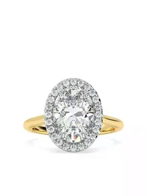 TILLA 14k Yellow Oval Lab-grown Diamond Halo Ring - Gold