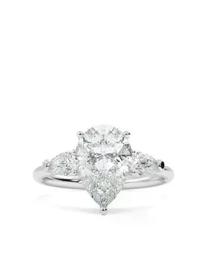 TILLA 14k White Gold Pear Cut Diamond Ring - Silver