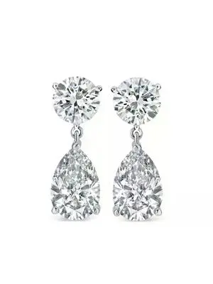 TILLA 14k White Gold 4ctw Diamond Teardrop Earrings - Silver