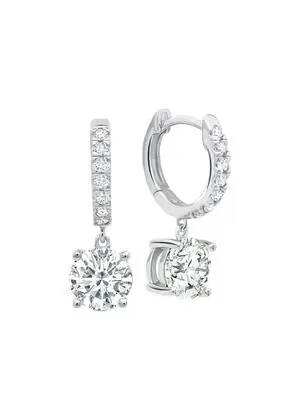 TILLA 14k White Gold Lab-grown Diamond Dangling Earrings - Silver