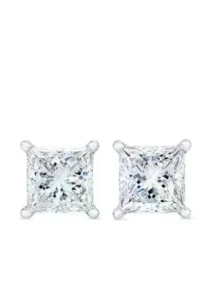 TILLA 14k White Gold Diamond Stud Earrings - Silver