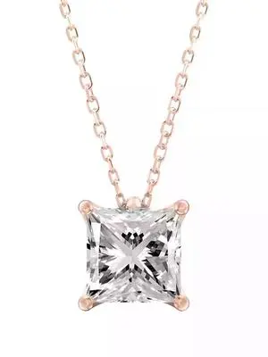 TILLA 14k Rose Gold Diamond Solitaire Necklace - Pink