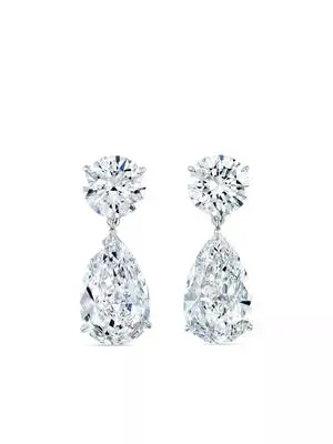 TILLA 14k White Gold Diamond Drop Earrings - Silver