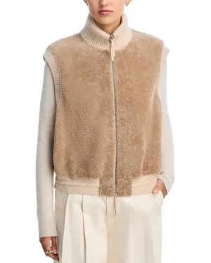 Lafayette 148 New York Sleeveless Shearling Vest