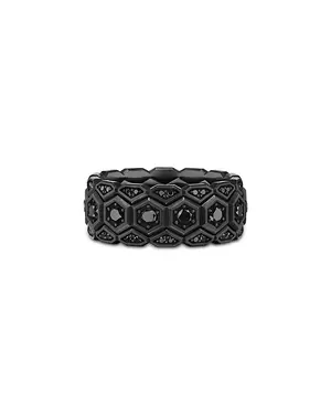 David Yurman Hex Stack Ring With Diamonds - Black