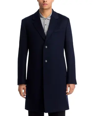 BOSS Jared Wool & Cashmere Regular Fit Topcoat - Dark Blue